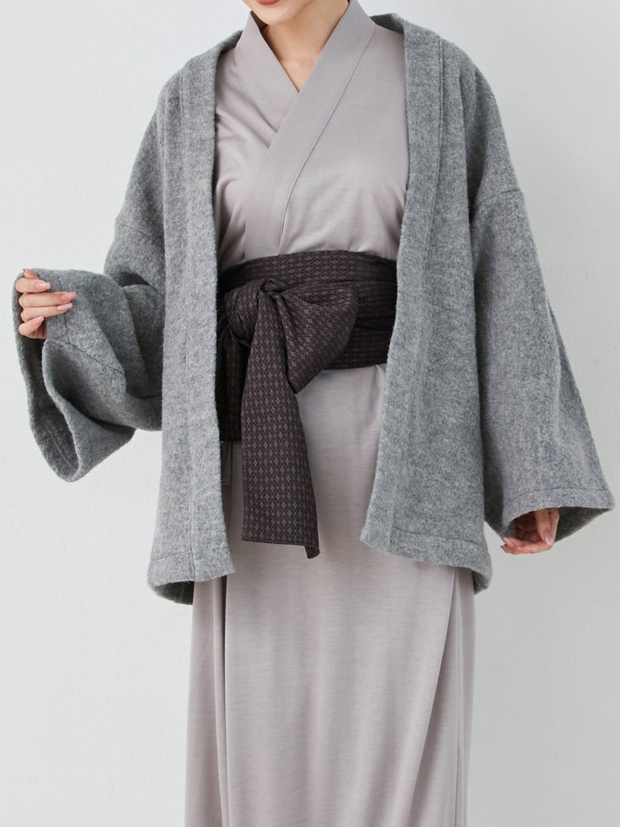 Haori Gown Premium(Wool)-Grey- – Nanafu｜YUKATA